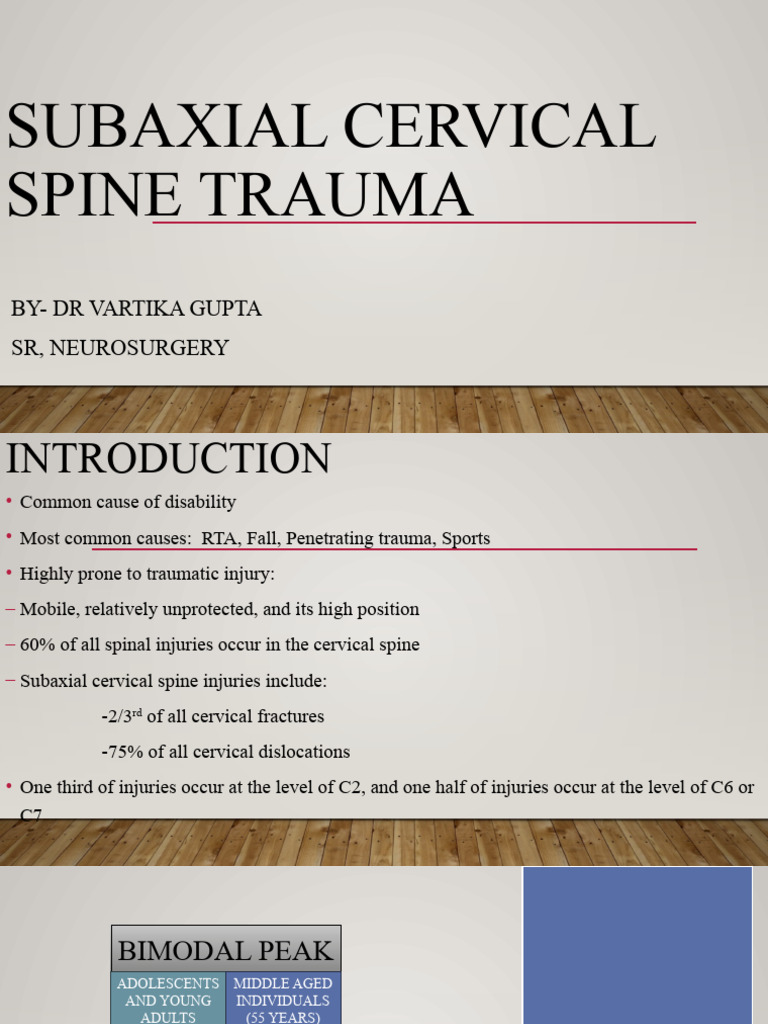 Subaxial Cervical Spine Trauma Overview | PDF | Vertebra | Vertebral Column