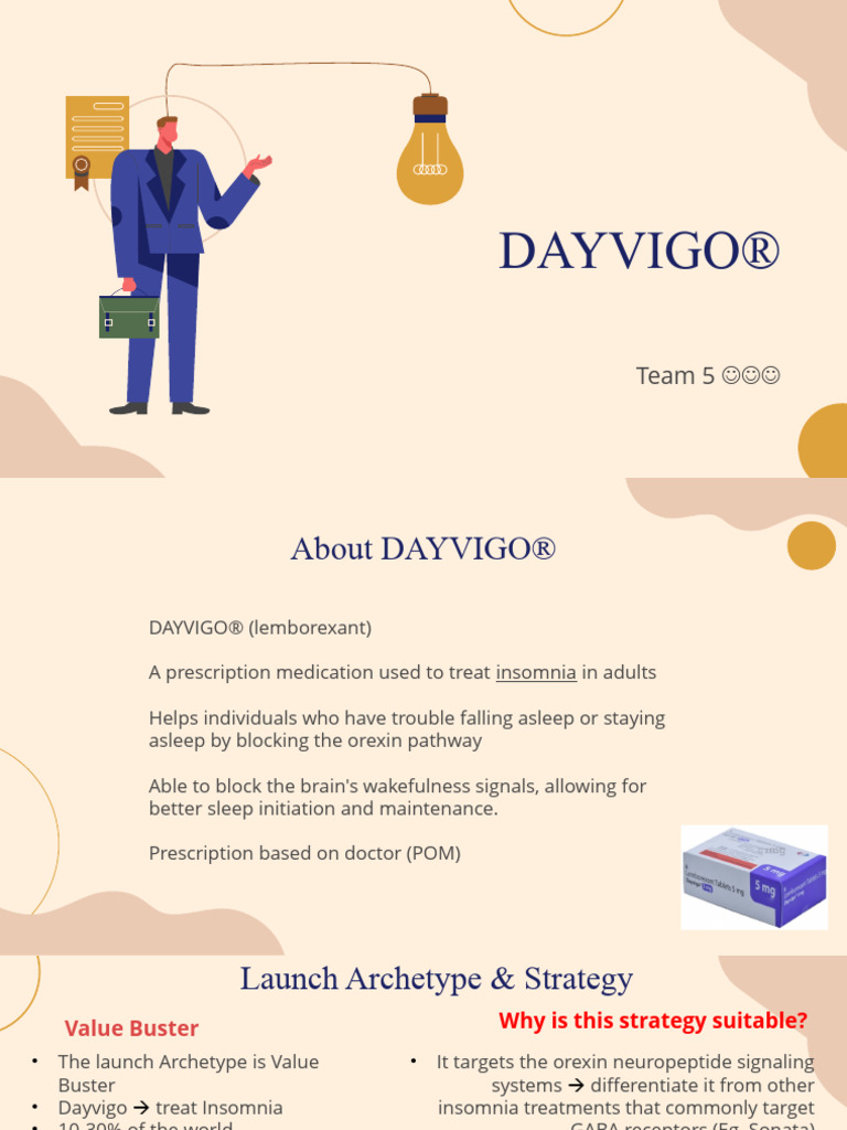 A376 - L11 Dayvigo T5 Presentation | PDF | Insomnia | Clinical Medicine