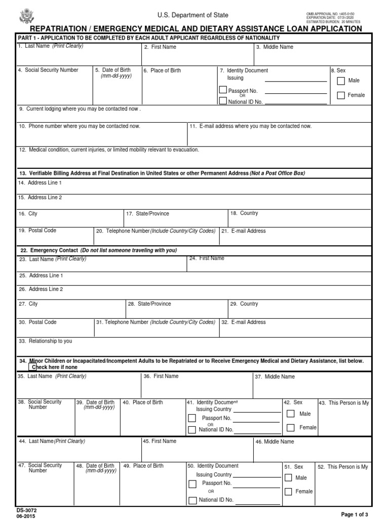 Repatriation Loan Application Form | PDF | Identity Document | Loans