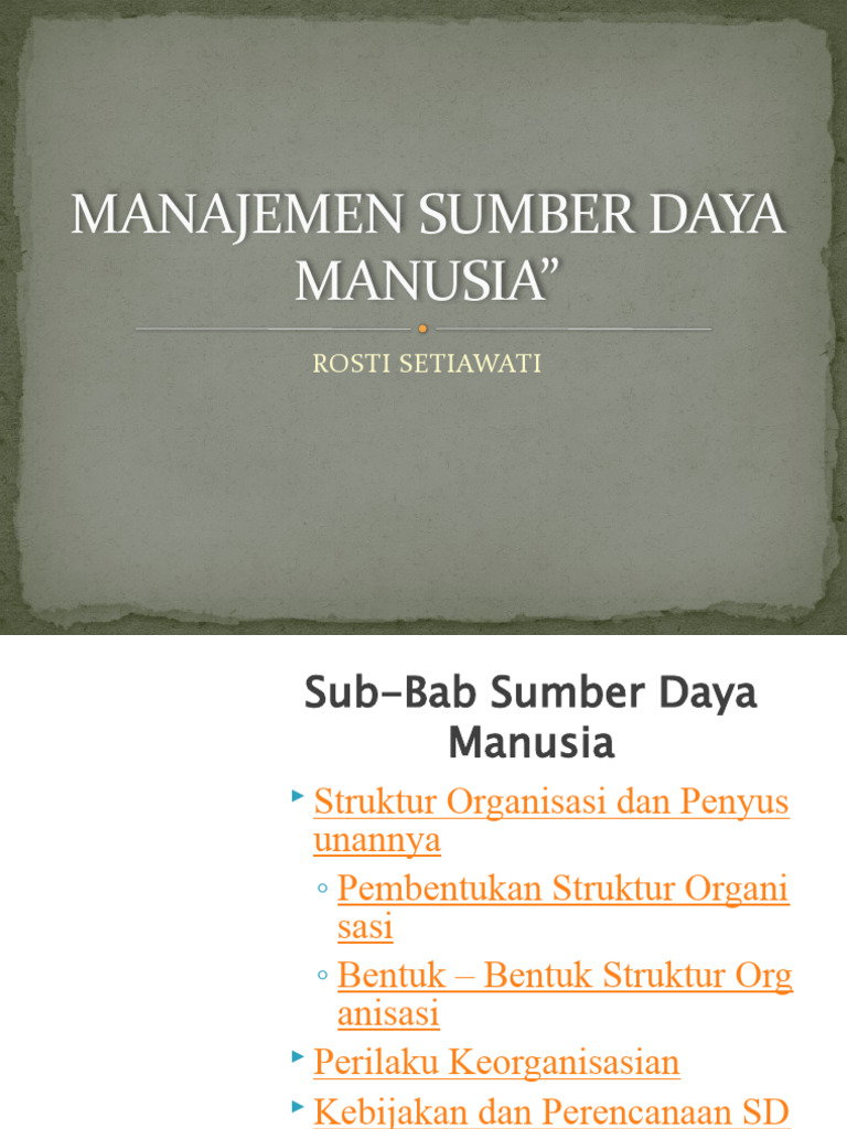 Manajemen Sumber Daya Manusia | PDF