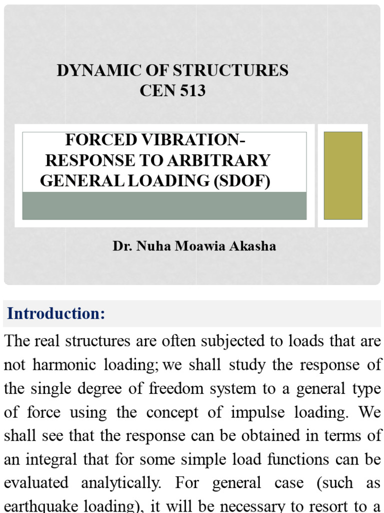 Dynamic of Structures Lec 6 | PDF | Bending | Oscillation