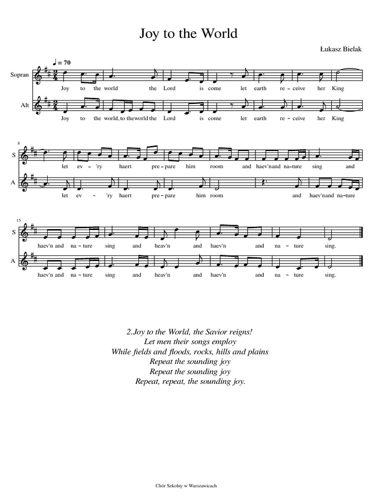 Joy to the World Lyrics and Score | PDF