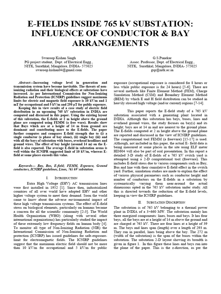 EMF 765kV | PDF | Electrical Substation | Electric Power Transmission