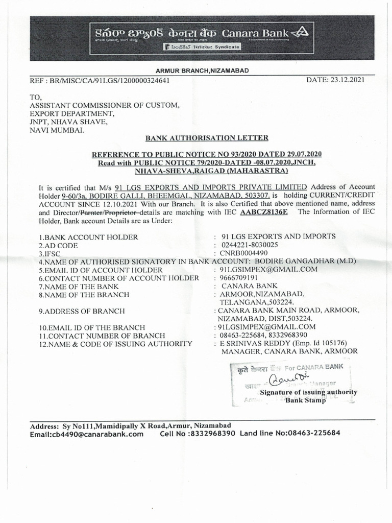 Bank Authorisation | PDF