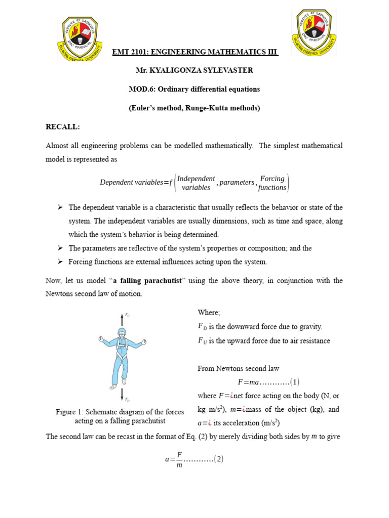 L6 Emt 2101 Engineering Mathematics Iii | PDF | Force | Differential ...