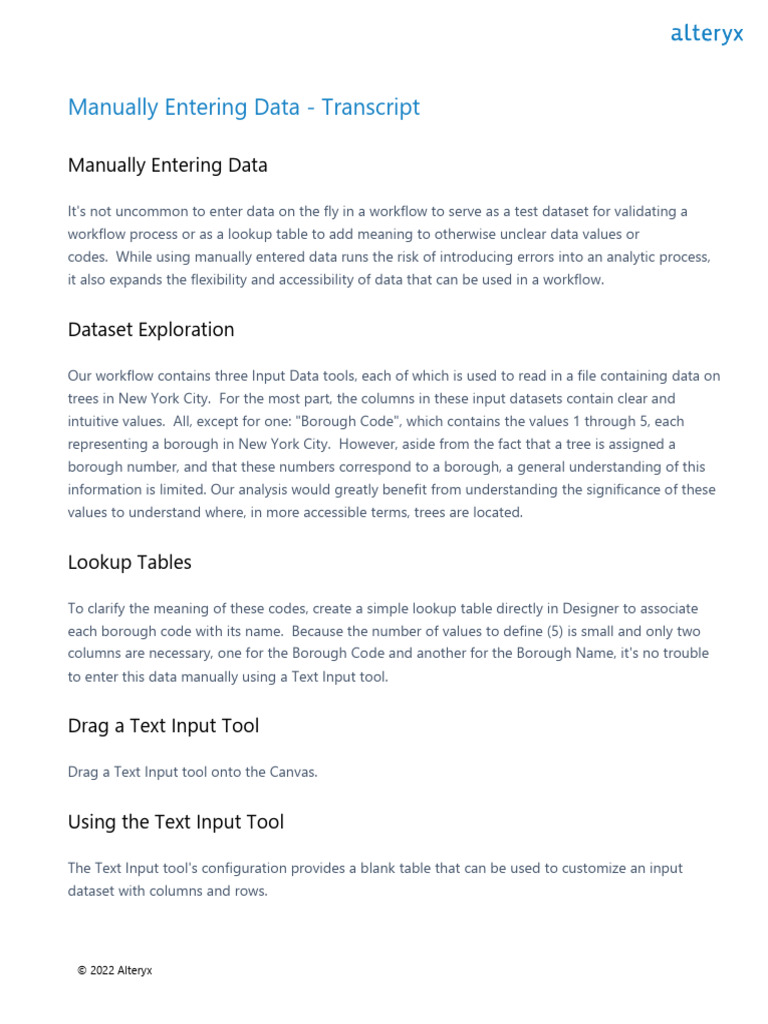 Transcript Manually Entering Data Pdf String Computer Science Data Type 