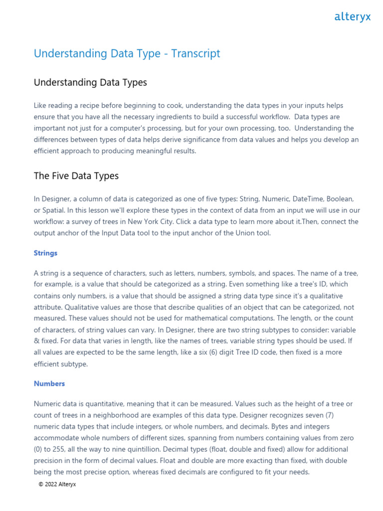 Transcript - Understanding - Data - Types | PDF | Data Type | String ... Transcript - Understanding - Data - Types | PDF | Data Type | String ...