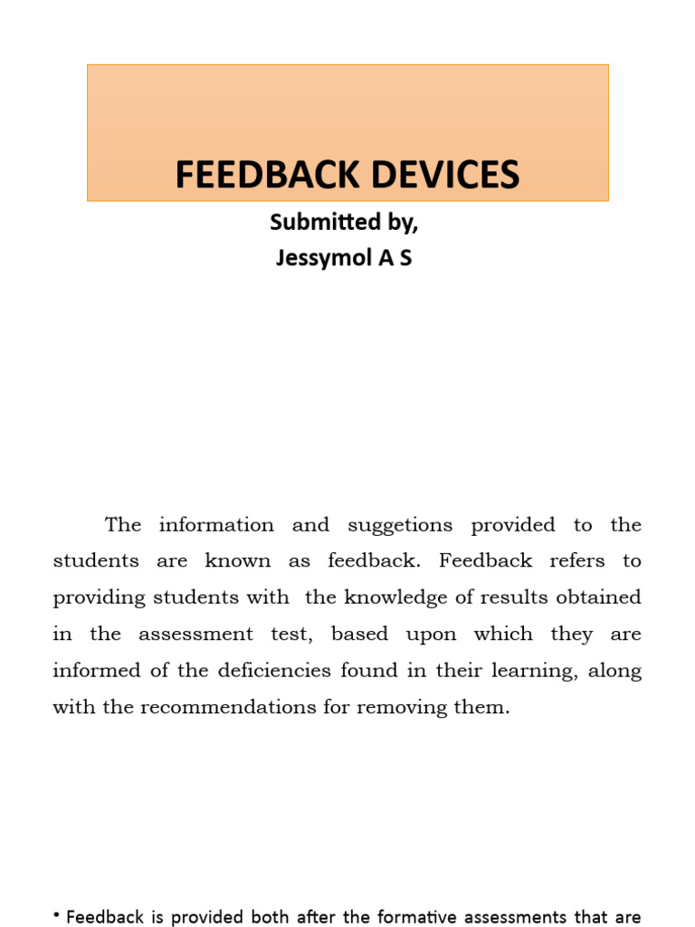 Feedback Devices 1 | PDF | Educational Assessment | Cognition