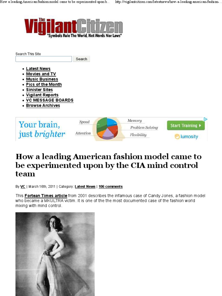 Candy Jones: CIA Mind Control Case | PDF | History