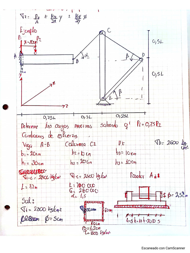 Ejercicio Combinado 2 Resistencia de Materiales 2 | PDF