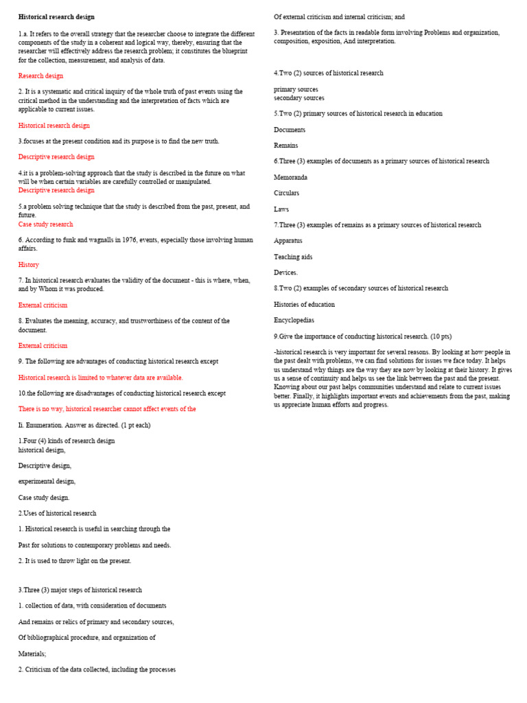 Understanding Historical Research Design | PDF | Case Study | Survey ...