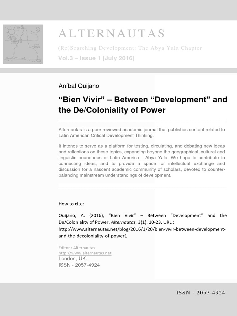 Between "Development" and The De:Coloniality of Power | PDF | Latin ...