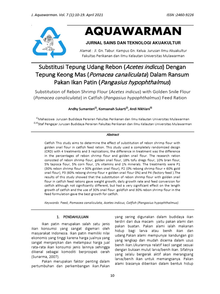 10-19. Andy Sumantri, K. Sukarti, A. Nikhlani. Substitusi Tepung Udang ...