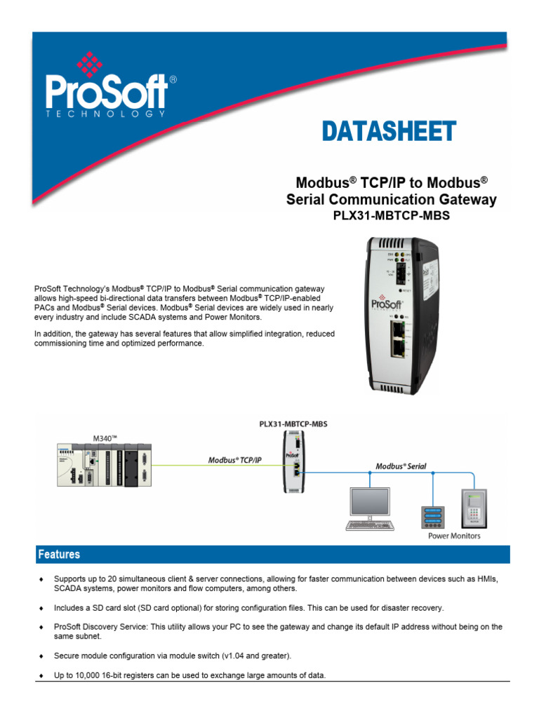 PLX31 MBTCP MBS - Datasheet | PDF | Information And Communications ...