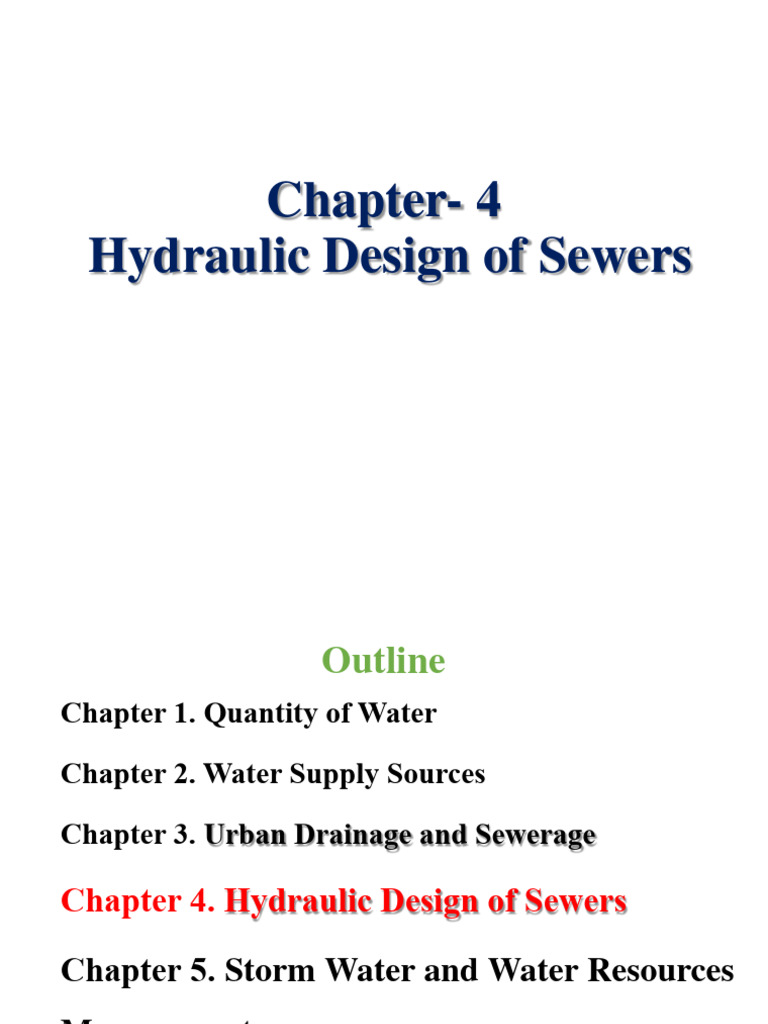 Chapter 4 sewer design | PDF | Pipe (Fluid Conveyance) | Sanitary Sewer