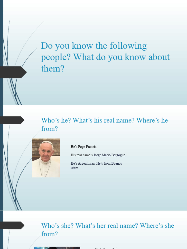 4 Do You Know The Following People Review 1C | PDF | Social Science