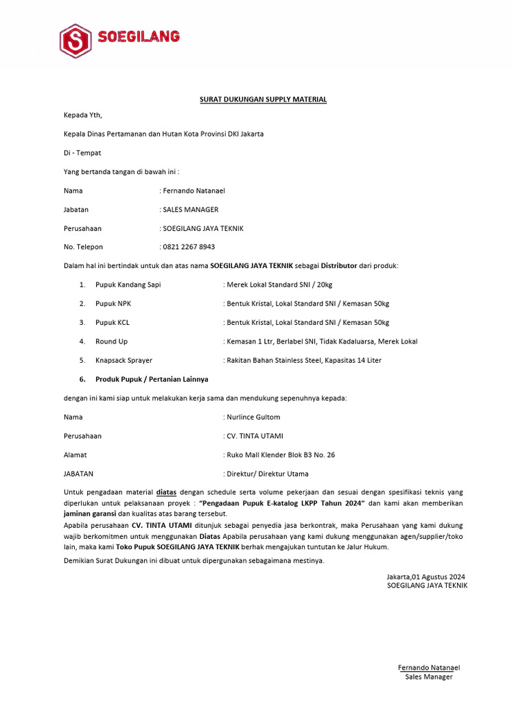 Draft Surduk TU PUPUK | PDF