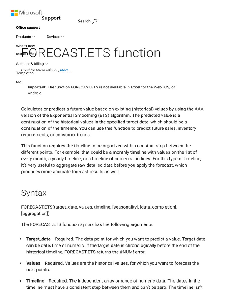 Forecast Ets Function Pdf Forecasting Seasonality