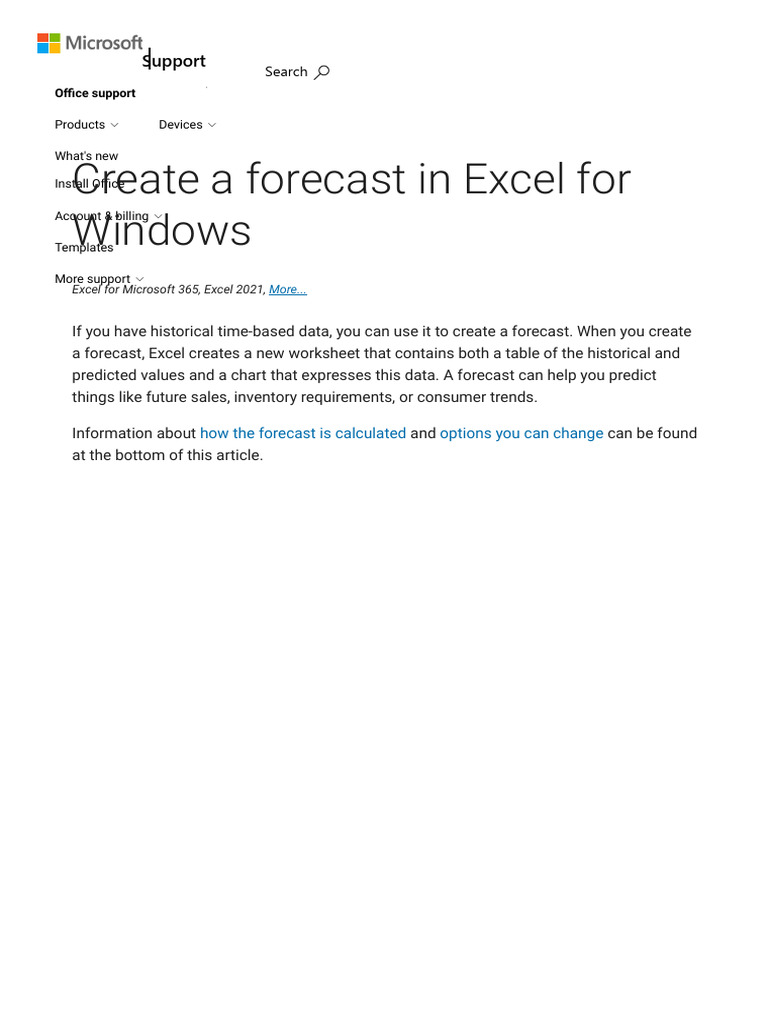 Create A Forecast in Excel For Windows | PDF | Forecasting | Microsoft ...