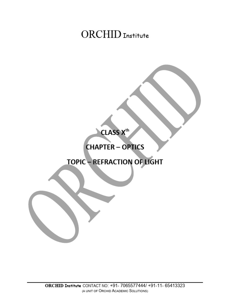 Refraction of Light Assignment | PDF | Refraction | Refractive Index