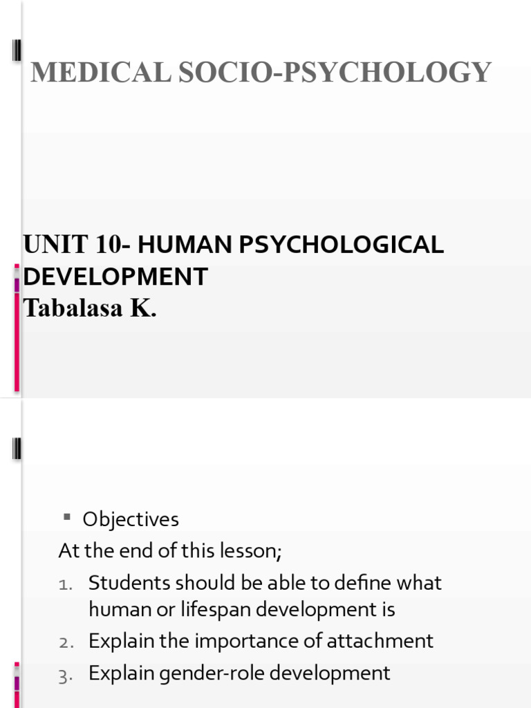 Unit Ten-Topic 1 Human Psychological Development - 084908 | PDF ...