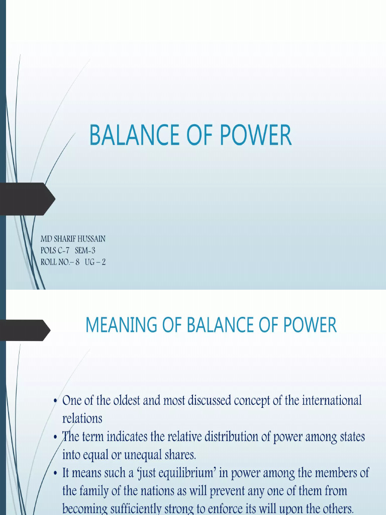 Balance of Power | PDF