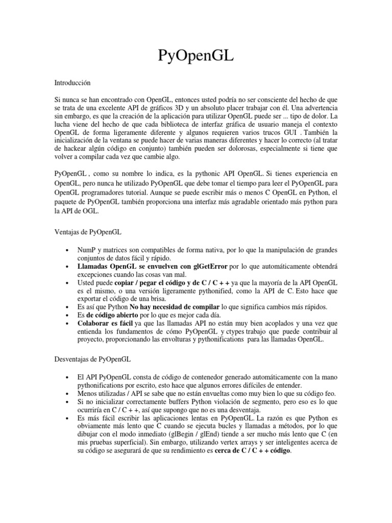 Py Open GL | PDF | Python (lenguaje de programación) | Compilador