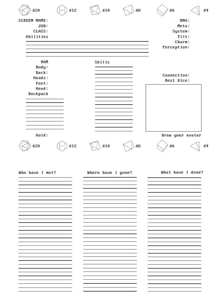 Charactersheet | PDF