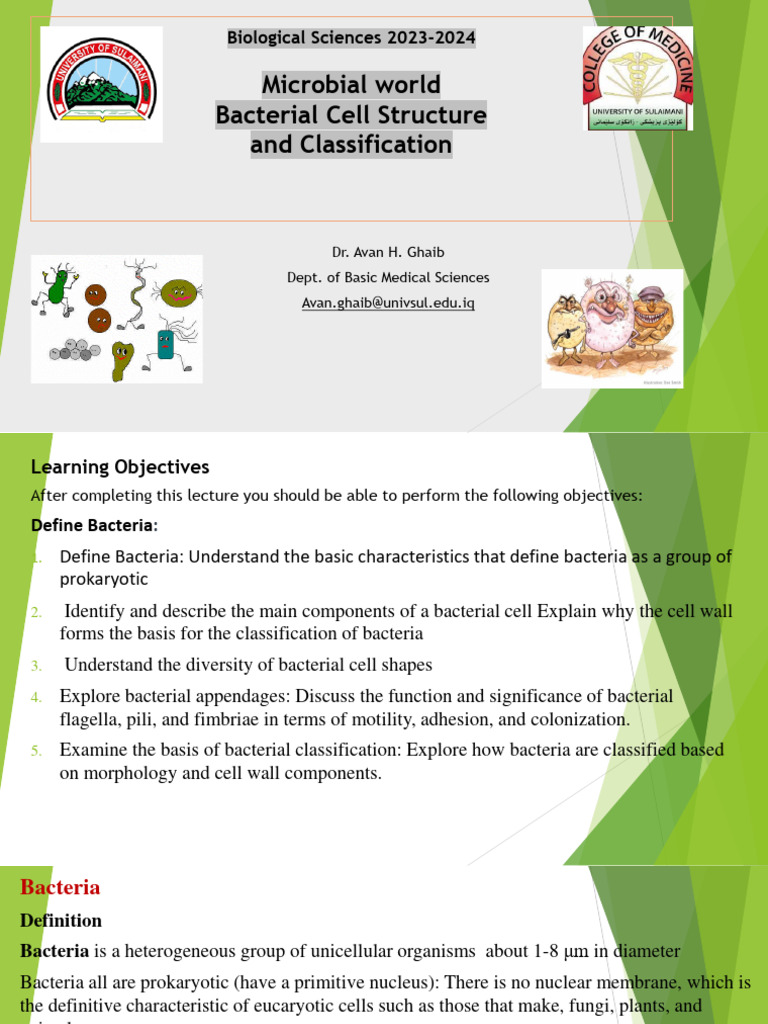 Bacterial Cell Structure Lec 1ppt | PDF | Bacteria | Cell Membrane