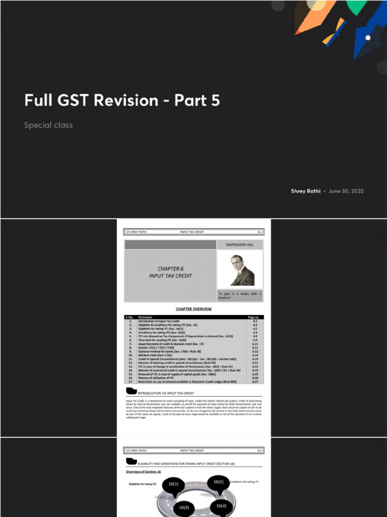 Full GST Revision Part 5 No Anno | PDF