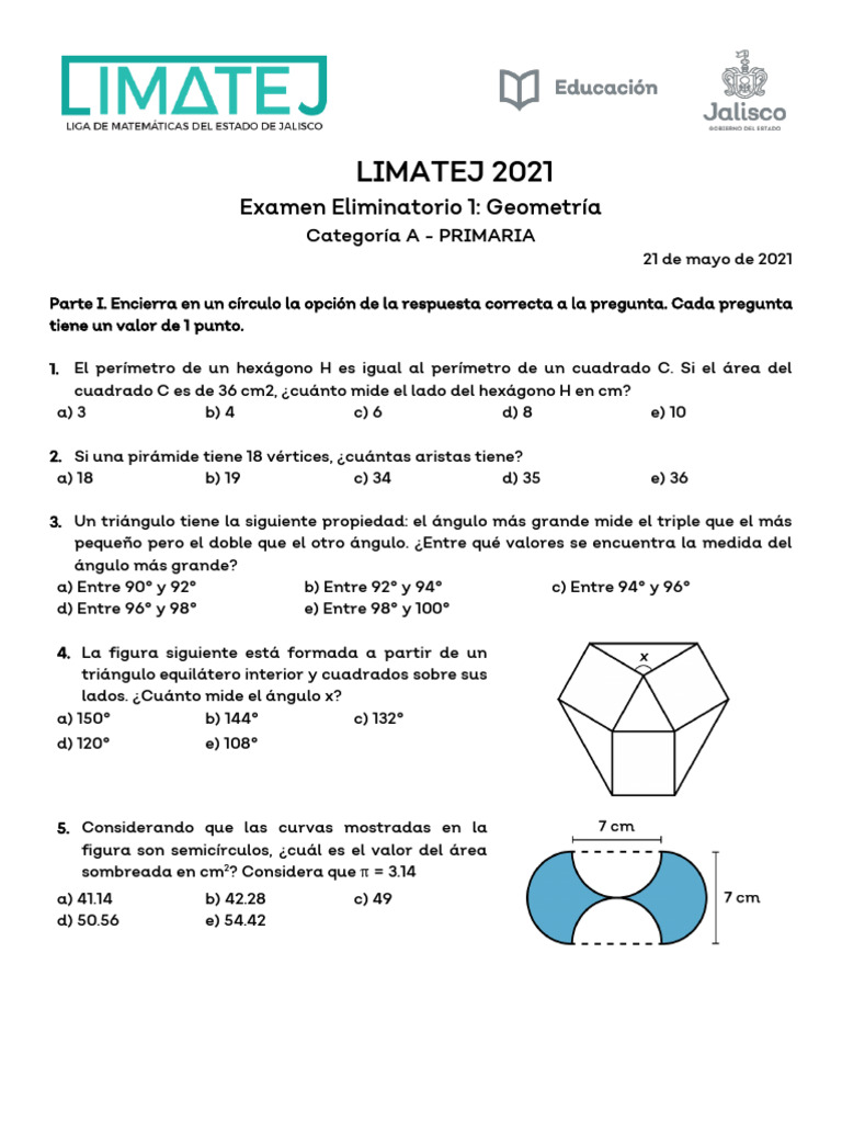 Liga LIMATEJ Eliminatoria 1 - PRIMARIA | PDF | Rectángulo | Triángulo