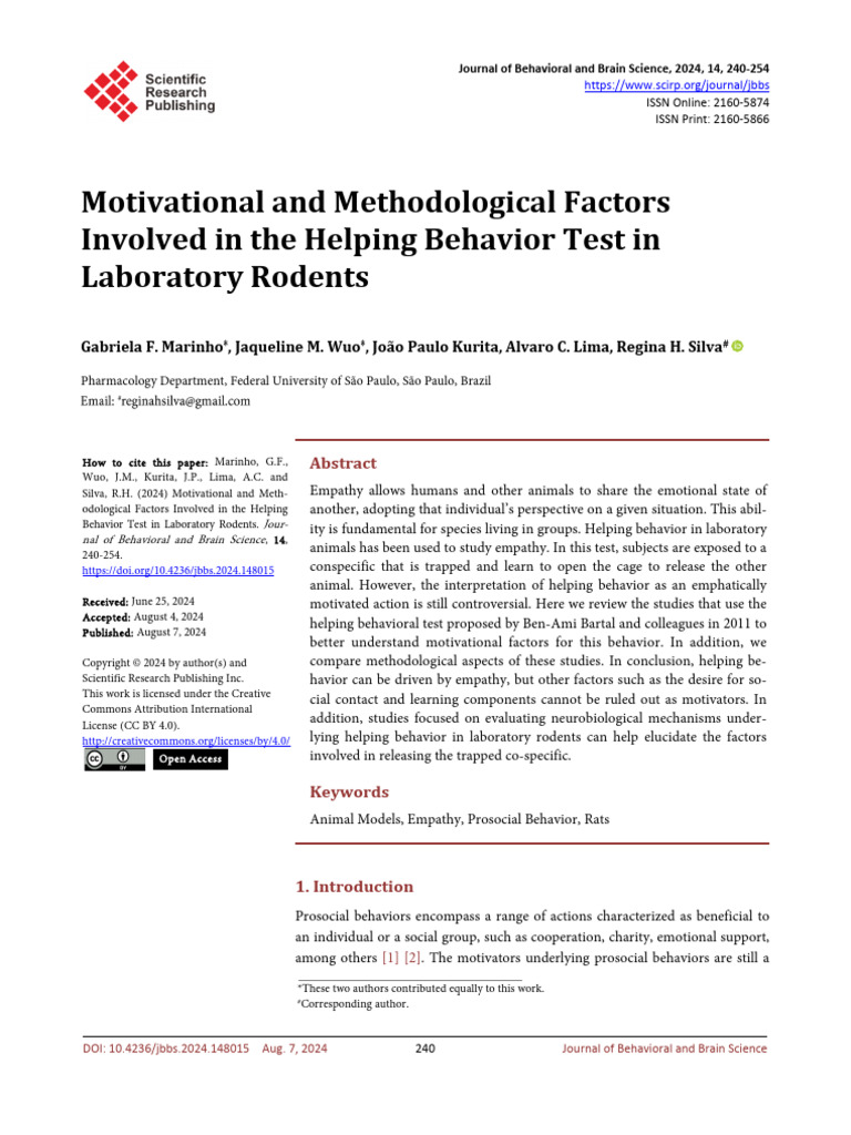Behavior Laboratory | PDF | Empathy | Laboratory Rat