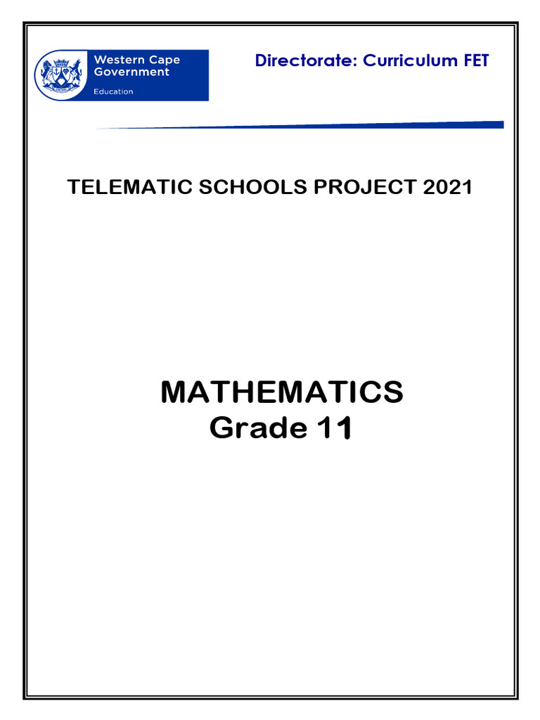 2021 Grade 11 Telematics Final | PDF | Mathematics