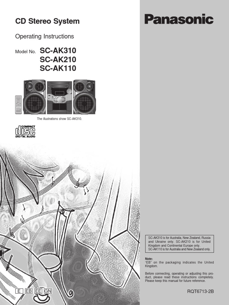 Manual Panasonic SC-AK110 | PDF | Mains Electricity | Loudspeaker