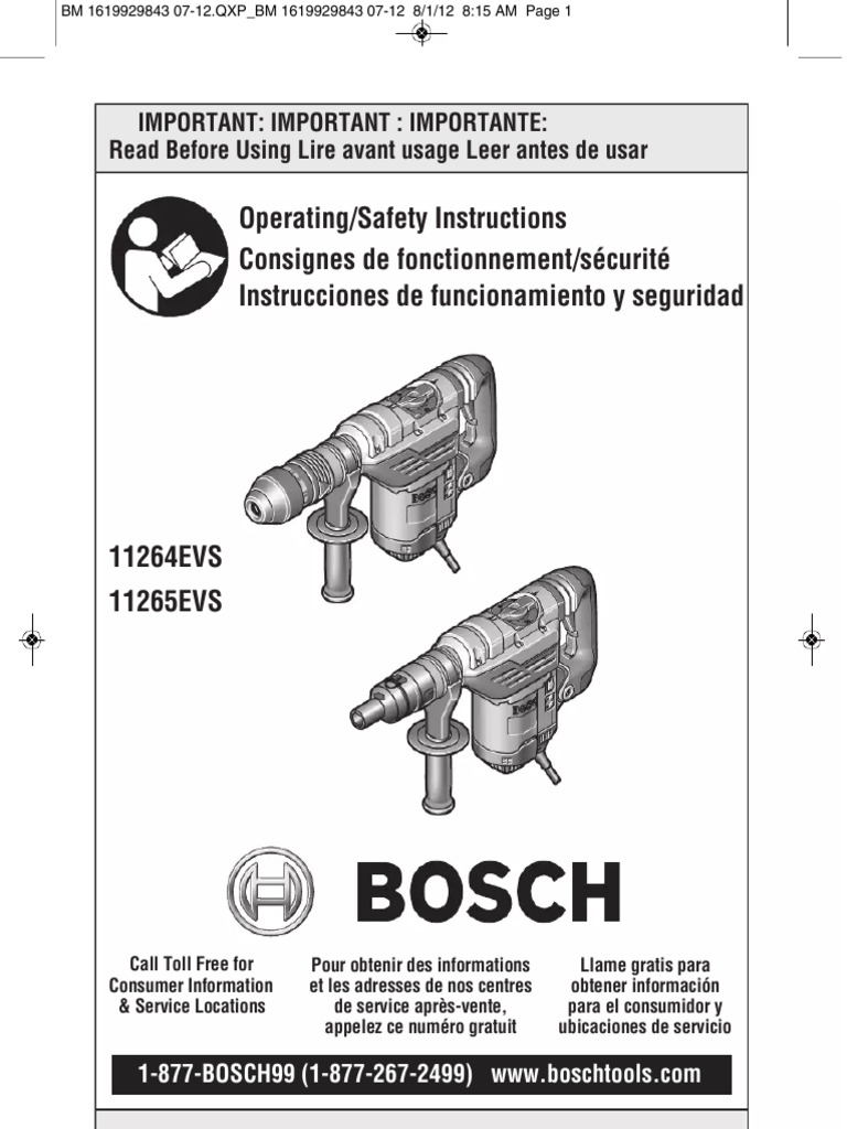 Instrucciones de Seguridad Bosch 11264EVS | PDF