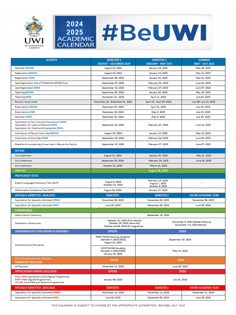 Academic Calendar 2024-2025 | PDF | Academic Term | Higher Education