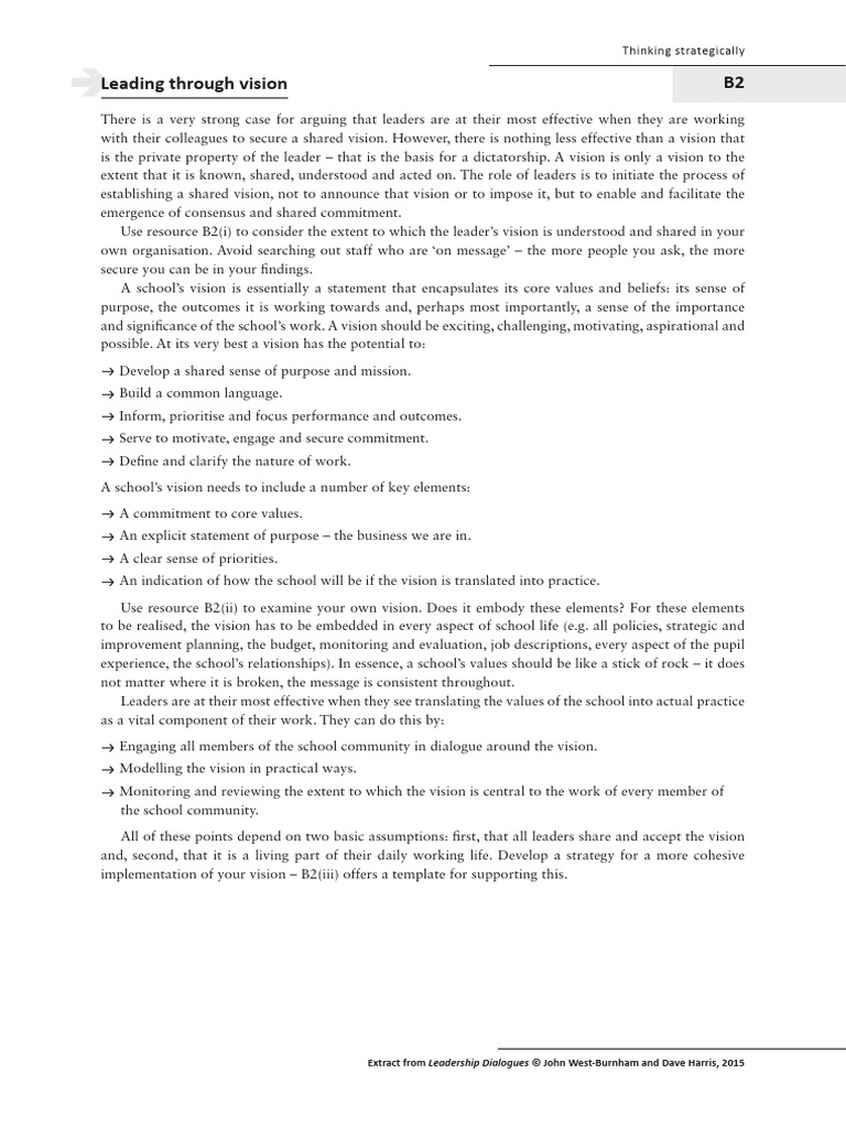 JWB B2 LeadingThroughVisiondiscussion | PDF | Business | Cognition