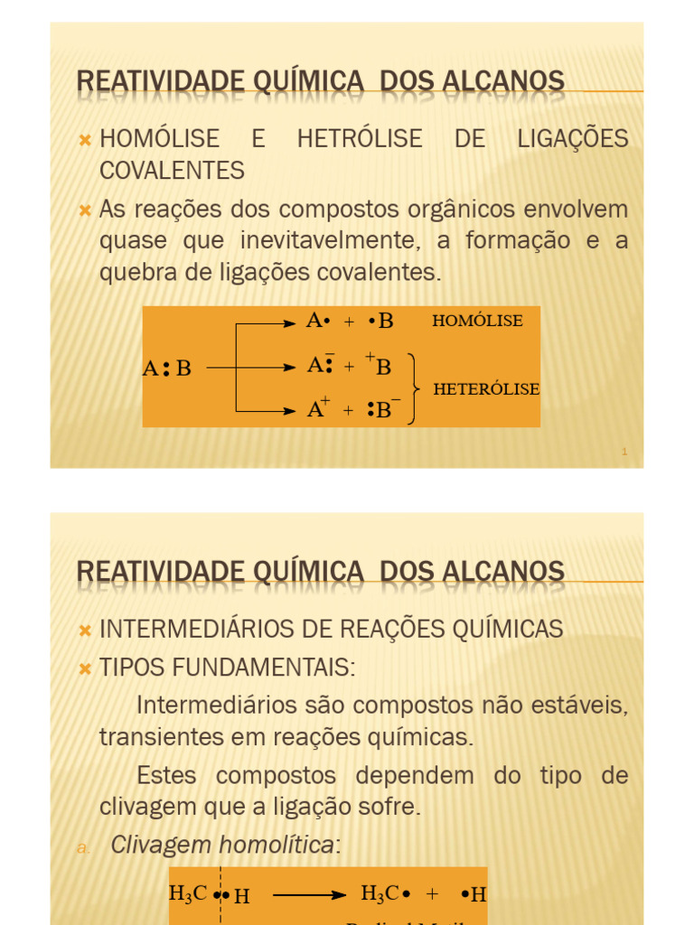 Aula 05 Alcanos Reatividade Química Pdf Alcano Química