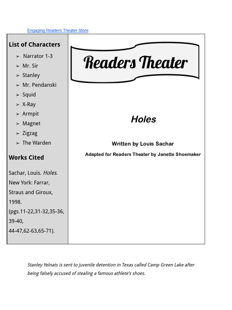 Holes: List of Characters | PDF