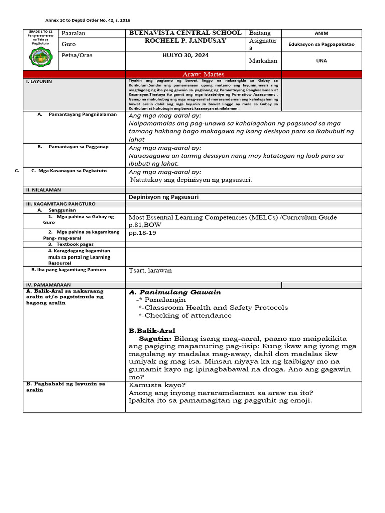 DLP - EsP 6-JULY 30 | PDF