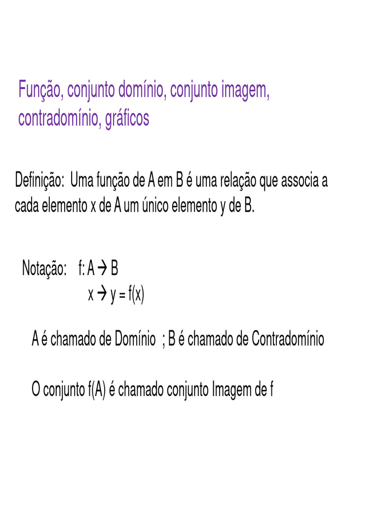 Funções Matemáticas: Definições e Exemplos | PDF | Função (Matemática ...