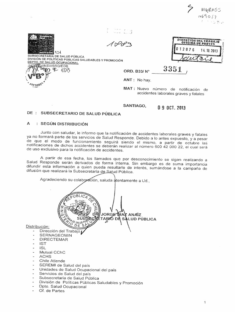 Oficio Subse Salud | PDF