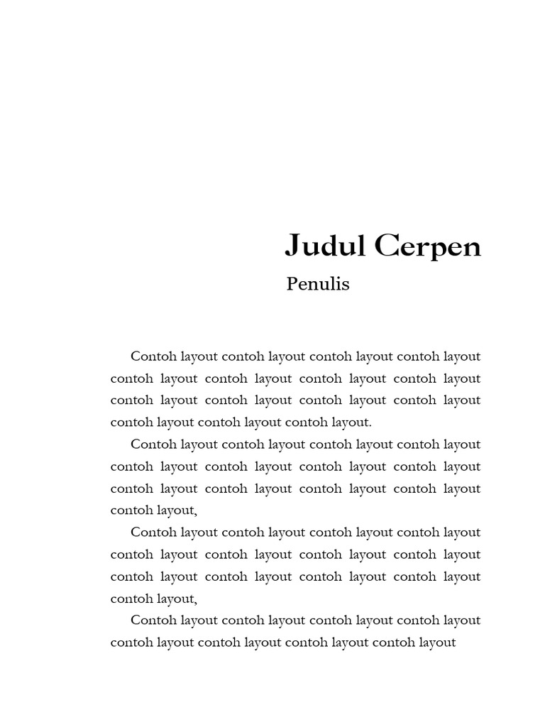 Layout Cerpen Pdf