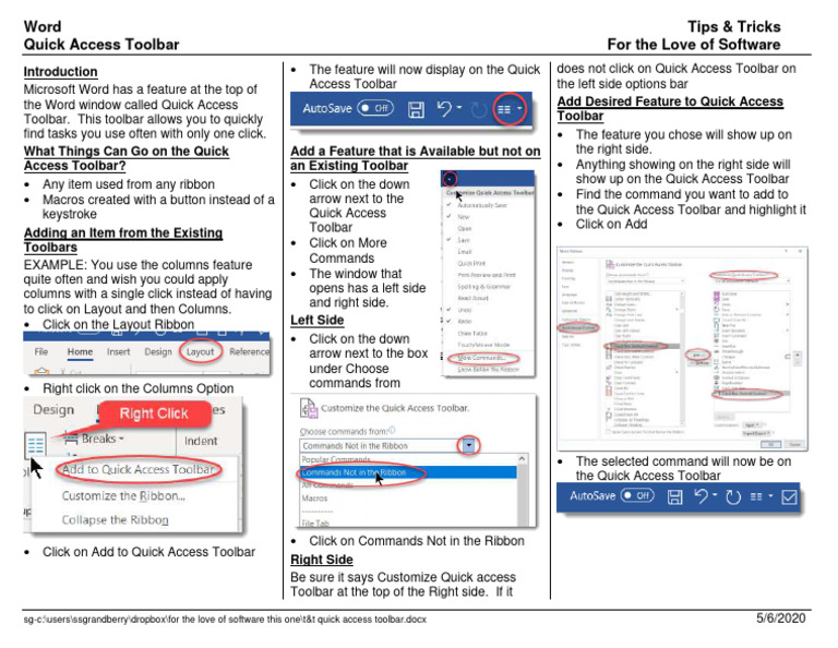 Optimize Your Quick Access Toolbar in Word | PDF | Microsoft Word ...