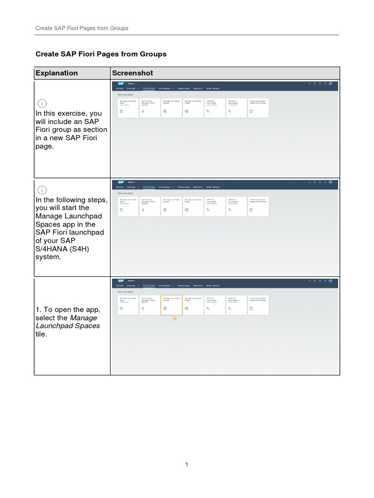 Create SAP Fiori Pages From Groups 1722601047 | PDF | Computing ...