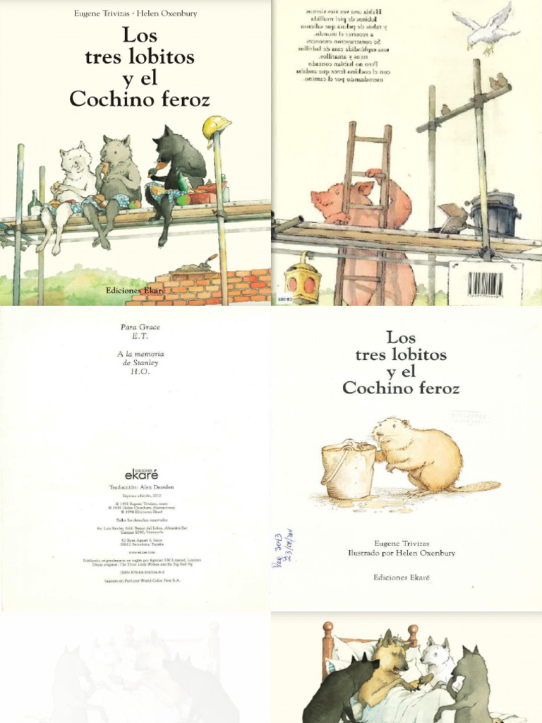 Los Tres Lobitos Y El Cochino Feroz Eugene Trivizas Y Helen Oxenbury