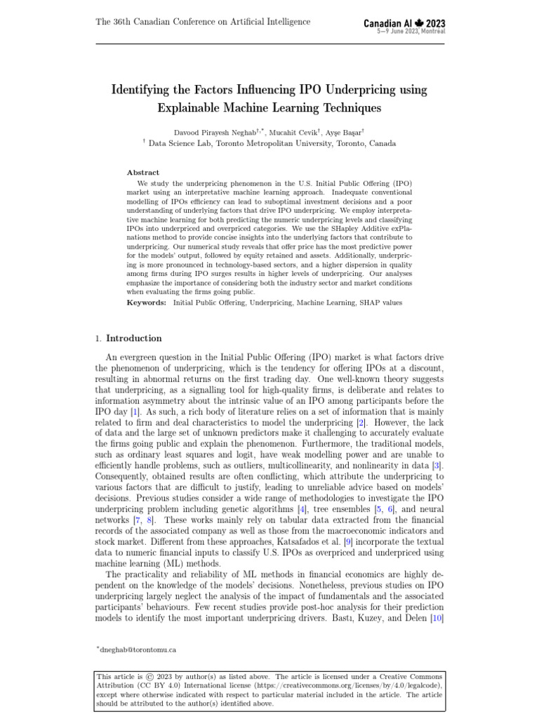 Identifying The Factors Influencing IPO Underprici | PDF | Statistical Classification | Machine ...