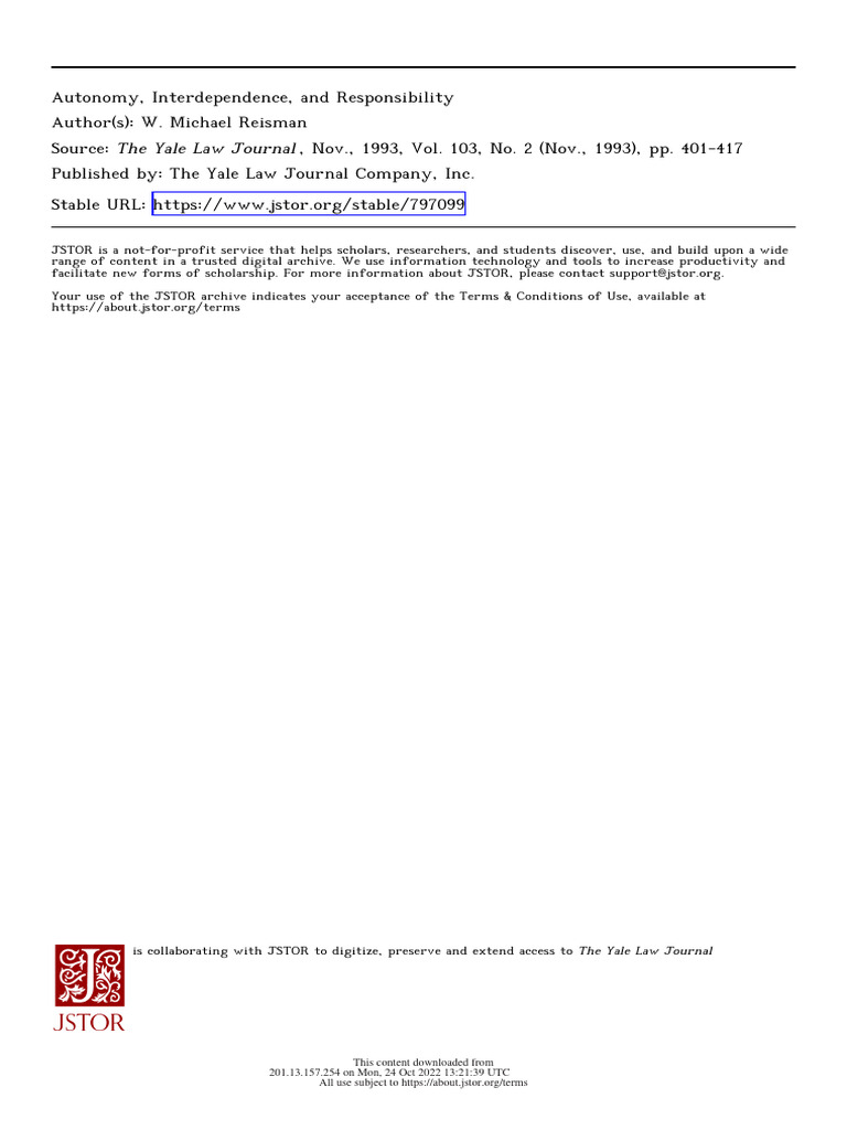 Autonomy, Interdependence, and Responsibility | PDF | Romani People ...