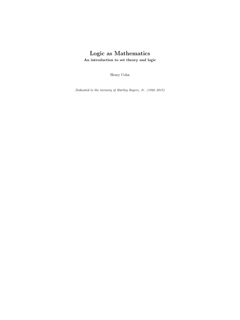 Logicbook Pdf Mathematical Logic First Order Logic
