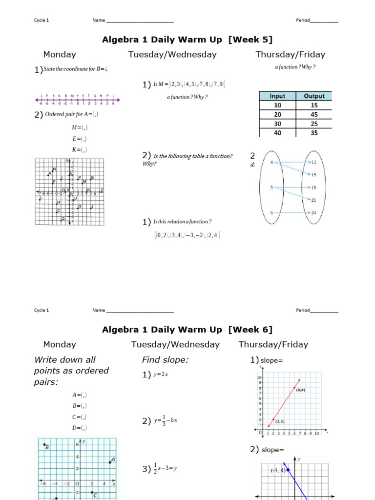 Warm Up Week 5 & 6 | PDF | Teaching Methods & Materials